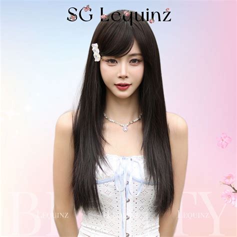 Straight Long Layered Haircuts With Side Swept Bangs