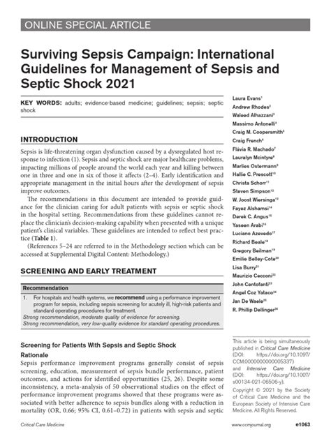Surviving Sepsis Campaign International21 Pdf