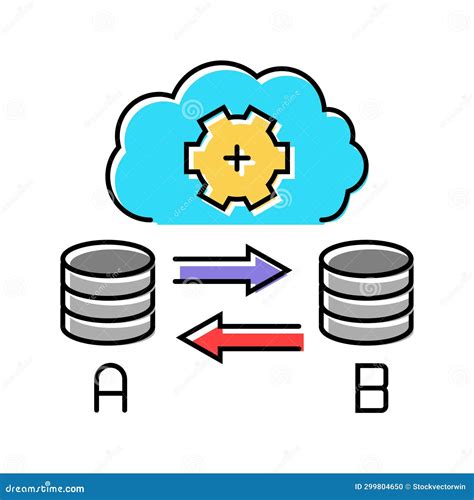 Replication Database Color Icon Vector Illustration Stock Illustration