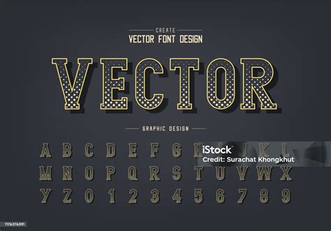 Font Lingkaran Halftone Dan Vektor Alfabet Huruf Jenis Gaya Penulisan