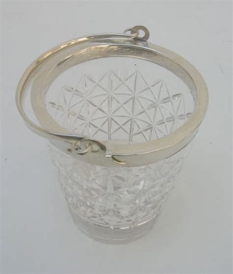 Silver And Cut Glass Ice Bucket