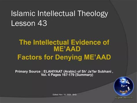 PPT Islamic Intellectual Theology Lesson 43 PowerPoint Presentation