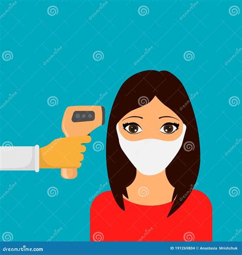 Temperature Measurement With An Electric Thermometer Vector Illustration Stock Illustration