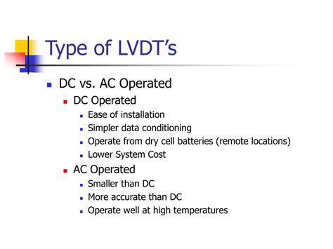 PPT LVDT Linear Variable Displacement Transducers Transformers
