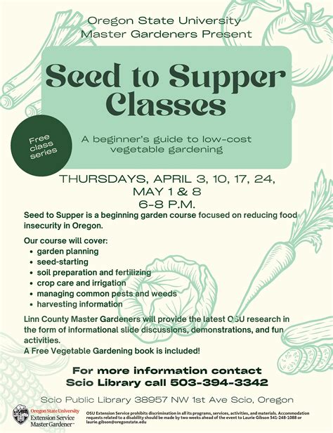 Seed To Supper Class Scio Oregon
