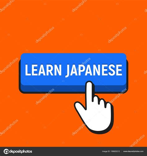 hand mouse cursor clicks learn japanese button pointer push press stock