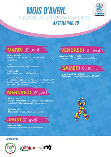 Programme De La Semaine Du Mois De La Sensibilisation à Lautisme