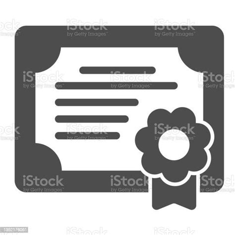 인증서 학교 졸업장 문서 솔리드 아이콘 교육 개념 흰색 배경에 증명 벡터 기호 모바일 개념 및 웹 디자인을위한 글리프 스타일 아이콘 벡터 그래픽 10에 대한 스톡 벡터 아트