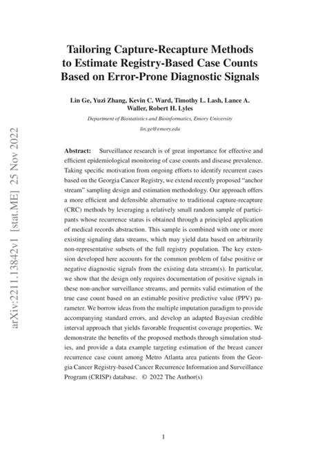 tailoring capture recapture methods to estimate registry based case