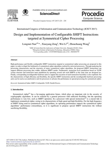 Solution Design And Implementation Of Configurable Shift Instructions Targeted At Symmetrical