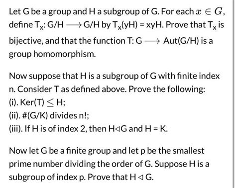 Solved Let G Be A Group And H A Subgroup Of G For Each XG Chegg