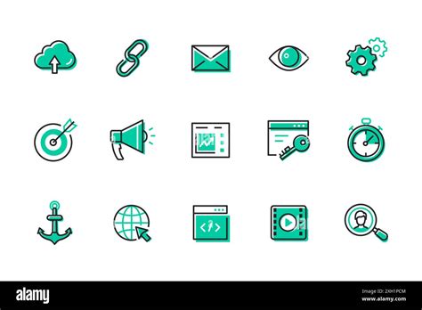 Information And Data Set Of Line Design Style Icons Stock Vector Image And Art Alamy
