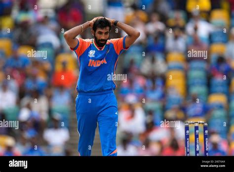 Indias Jasprit Bumrah Reacts After Bowling A Delivery During The Icc