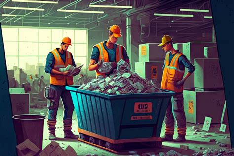 Workers In Recycling Of Recyclables Factory Sort Through And Sort