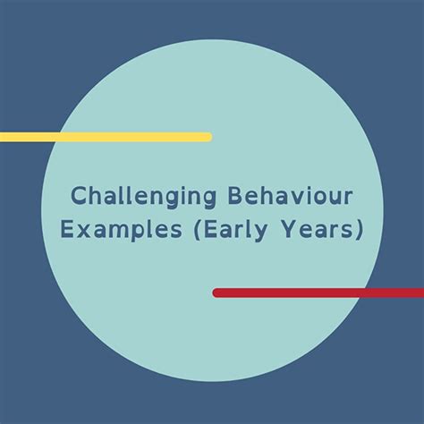 Challenging Behaviour Examples Early Years Neuroteachers