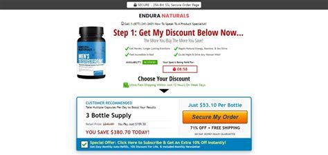 Endura Naturals Male Enhancement Supplement And Testosterone Booster