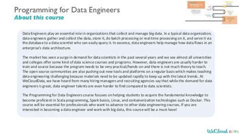 Data Engineering Course Syllabus Weclouddata