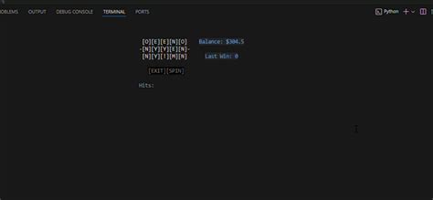 Command Line Slot Machine Rmadeinpython