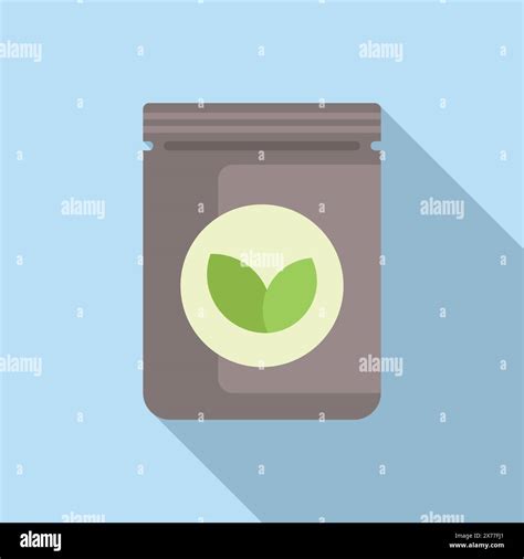 Flat Design Icon Of A Seed Packet With A Green Leaf Symbol Representing Organic Gardening Stock