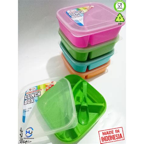 Jual Kotak Makan Sekat 3 Yokohama Lunch Box 2108 Bekal Makan