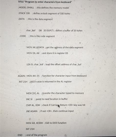 Solved Write This Program In Emu8086 And Screenshot Of