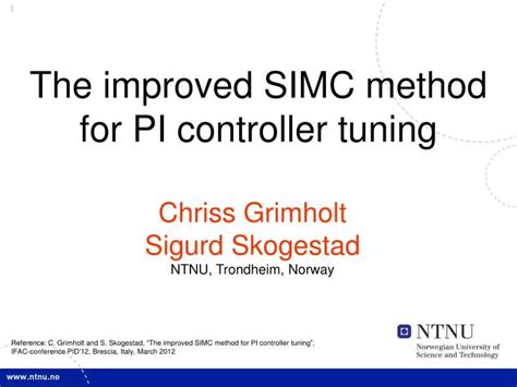 Ppt The Improved Simc Method For Pi Controller Tuning Powerpoint Presentation Id 5373769