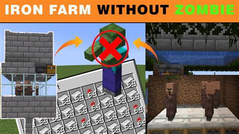 Minecraft Easiest Iron Farm Without A Zombie Minecraft Tutorial Youtube