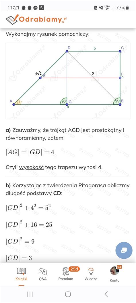 3 Trapez ABCD na rysunku obok jest prostokątny Na podstawie danych na