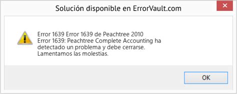 Cómo Arreglar Error 1639 Error 1639 De Peachtree 2010 Error 1639