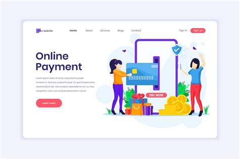 Premium Vector Landing Page Design Of Mobile Payment Women Making A Payment Transaction