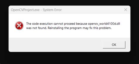 Visual Studio 2022 Cannot Find Opencv World4100d Dll When Debugging