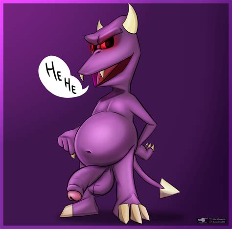 Rule 34 Balls Belly Big Balls Big Belly Big Penis Border Demon Fangs Fat Flaccid Genitals