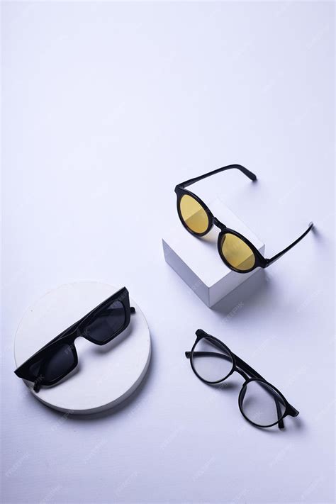 Premium Photo Three Variants Of Glasses And A Podium Are On A White