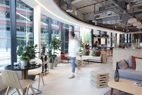 Spaceinvader Unveils Social Hub For One Of The Uks Greenest Office Blocks Mix Interiors