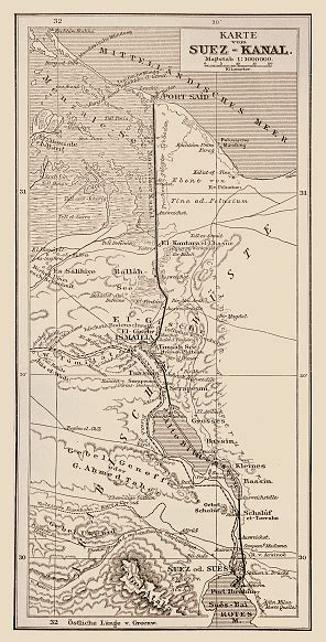 Mappa Antica Del Canale Di Suez Immagini Vettoriali Stock E Altre