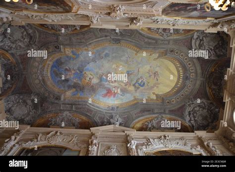 The Interior Of The Magnificent Royal Palace Of Turin Italy Stock