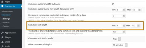Comment Text Character Limitation With Count Down Control Wpdiscuz Wordpress Comment Plugin