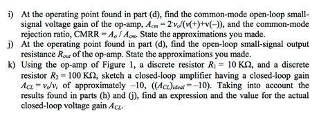 Solved A Two Stage CMOS Op Is Shown In Figure NMOS Chegg Com