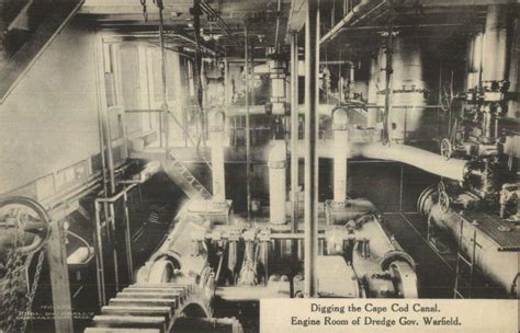 Cape Cod Canal Engine Room Of Dredge Ship Governor Warfield C1910