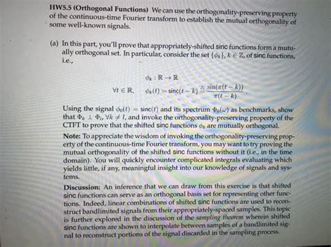 Hw5 5 Orthogonal Functions We Can Use The