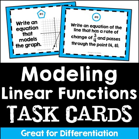 Modeling Linear Functions Task Cards 8f4 Bright In The Middle