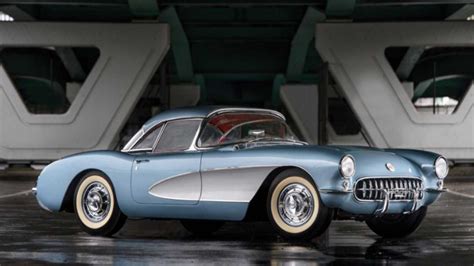 Silver 1956 Chevrolet Corvette