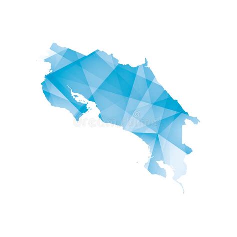 Vector Illustration Of Costa Rica Map With Blue Colored Geometric
