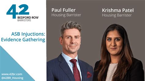 Housing Law Webinar Obtaining An Asb Injunction Evidence Gathering Latest News 42br