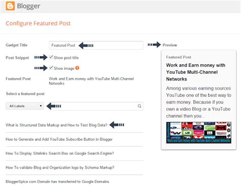 How To Add Official Featured Post Widget In Blogger Site BloggerSpice SEO Training And Money