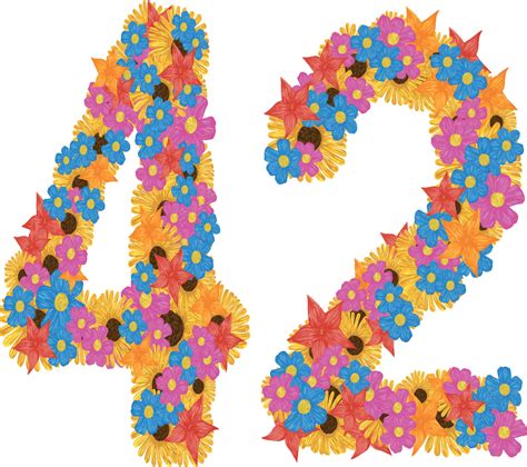 Number 42 Flower Vector Design 31758335 Vector Art At Vecteezy