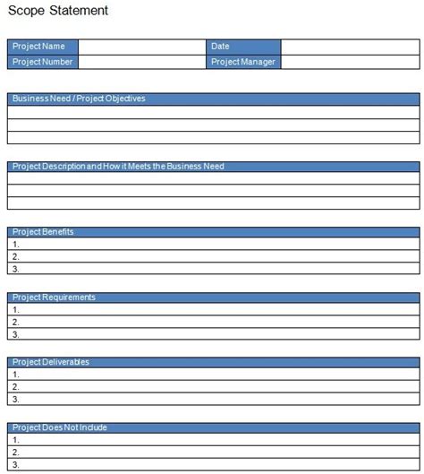 27 Free Scope Statement Templates Word PDF Excel Templates