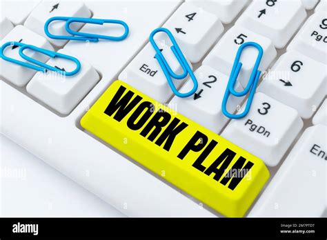 Writing Displaying Text Work Plan Concept Meaning Project To Be Accomplished And Outlines How