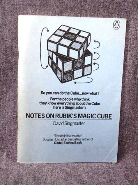 Notes On Rubiks Magic Cube De Singmaster David Very Good Paperback