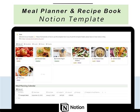 Notion Recipe Template Complete Recipe Book Meal Planning For Your Daily Routine Custom